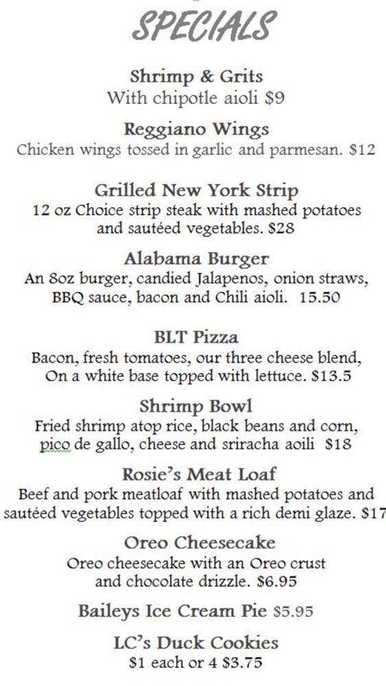 Menu at Ruddy Duck Brewery & Grill pub & bar, Solomons