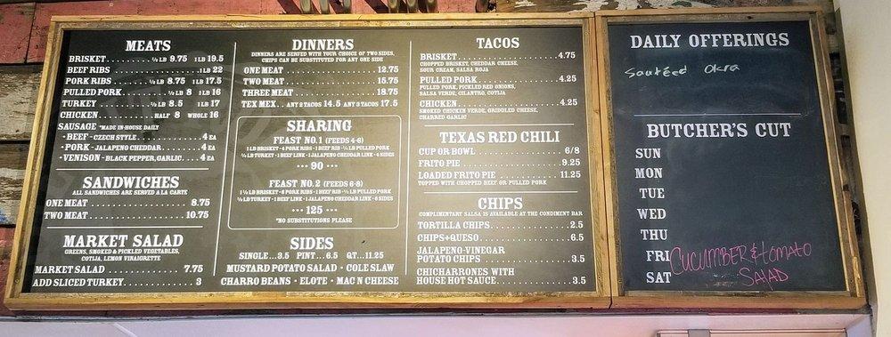Menu at The Pit Room BBQ, Houston