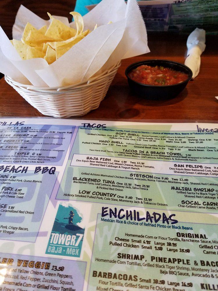 Menu at Tower 7 Baja Mexican Grill BBQ, Wrightsville Beach