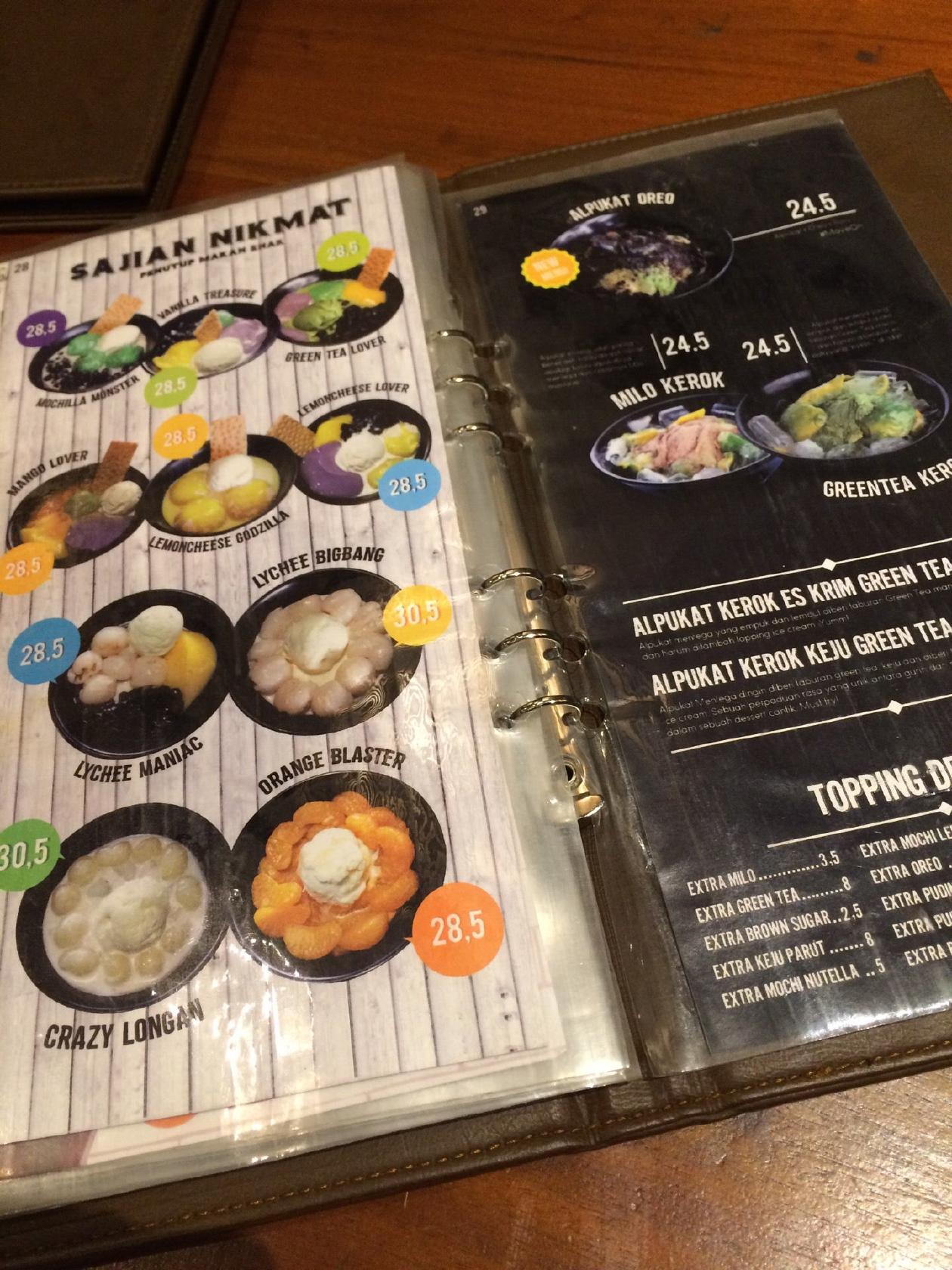 Carta del café Warunk Upnormal, Bandung, Jl. Braga No.78
