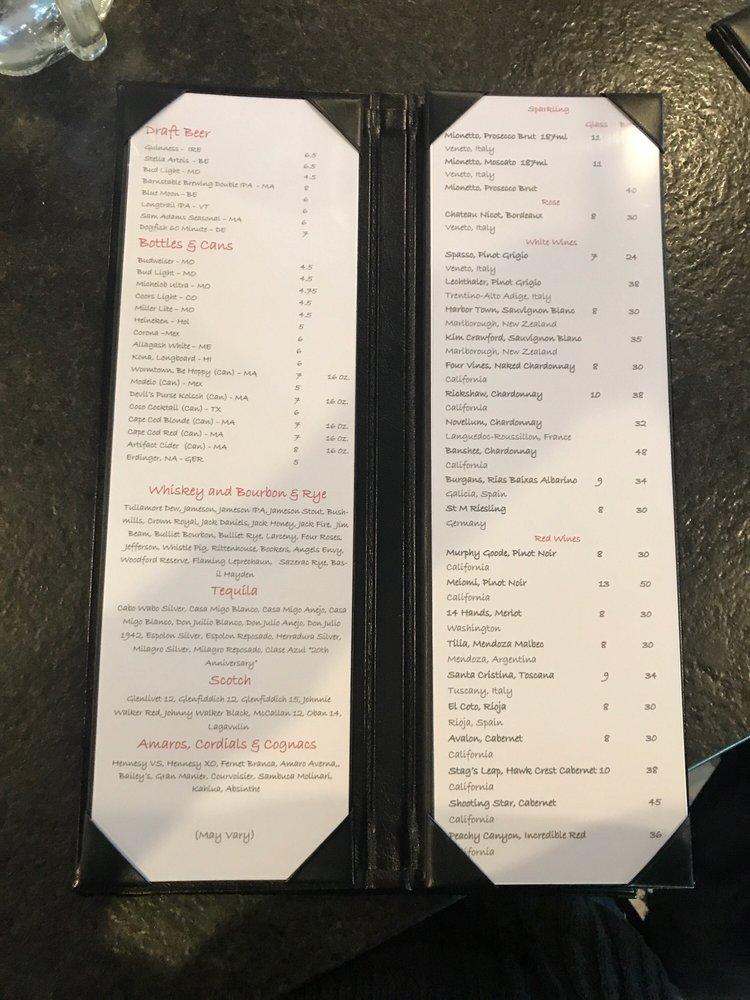 Menu at Gannon's Tavern pub & bar, Barnstable