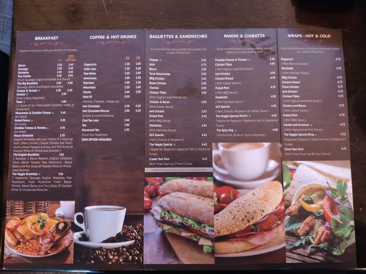 Menu at Grand Central Kitchen restaurant, Birmingham