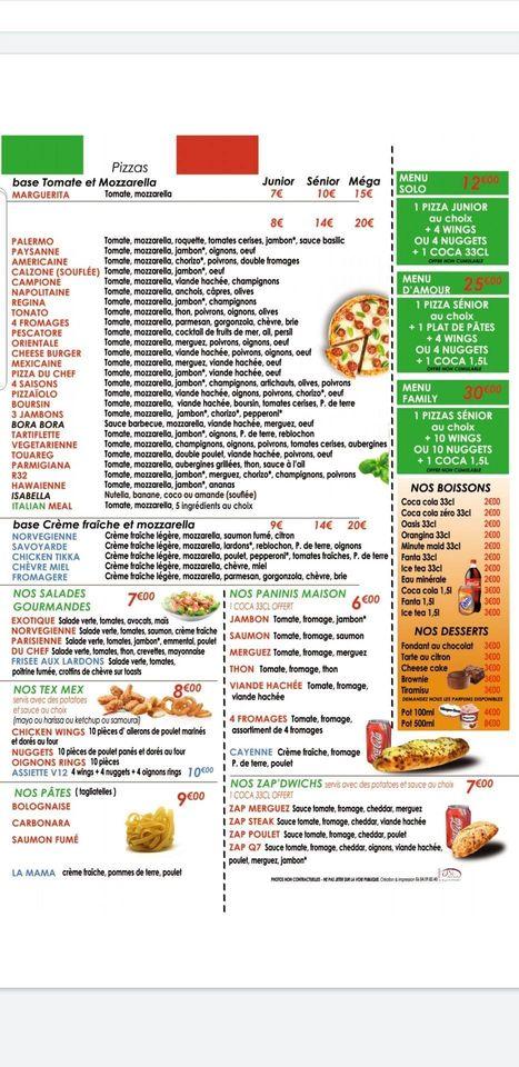 Menu at Italian Meal restaurant, Brou