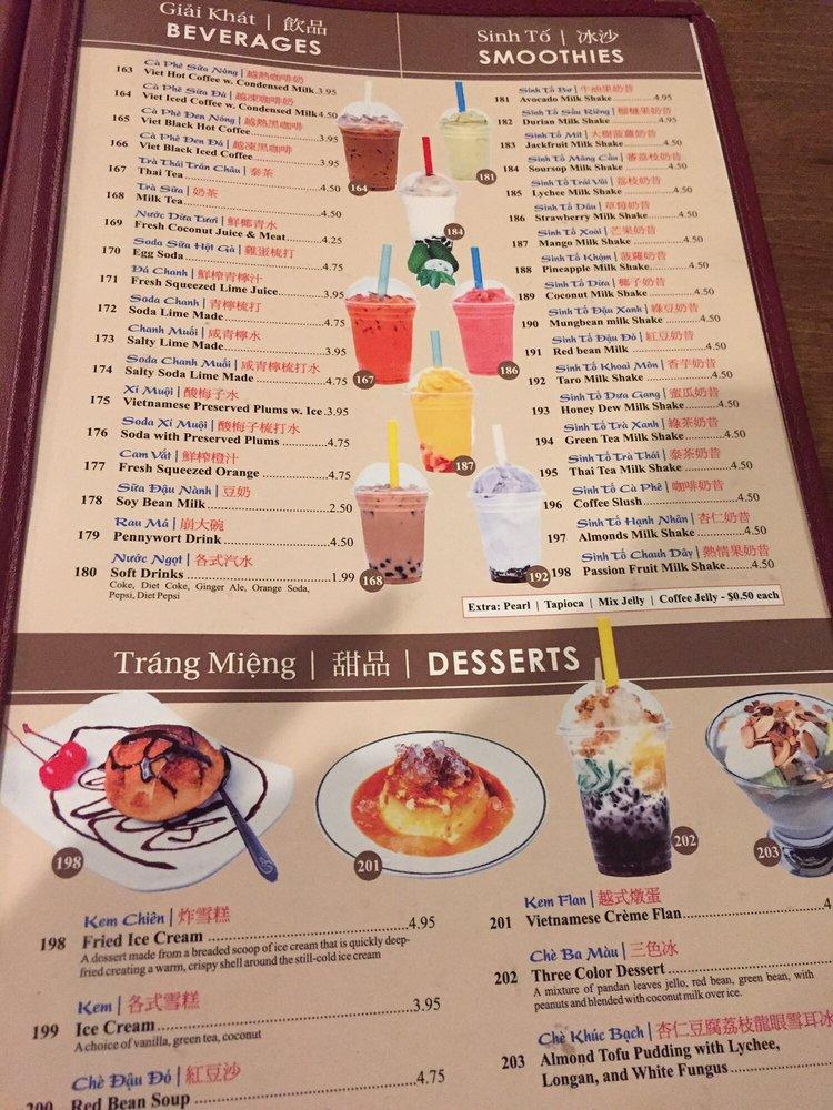 Menu at Pho 89 restaurant, Randolph, 937 N Main St