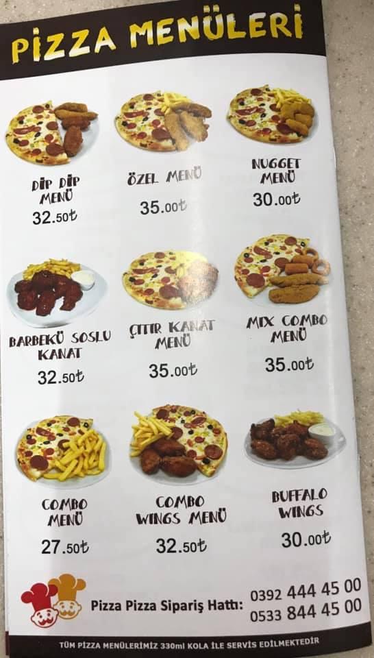 Menu au Pizza Pizza & Mardo Cafe Önder AVM, Nicosie