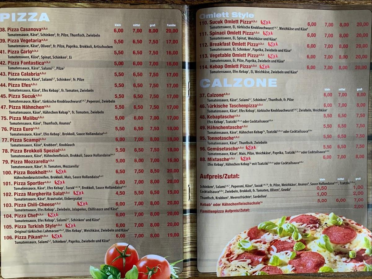 Speisekarte von Pizzeria Efes Grill, Nordhorn