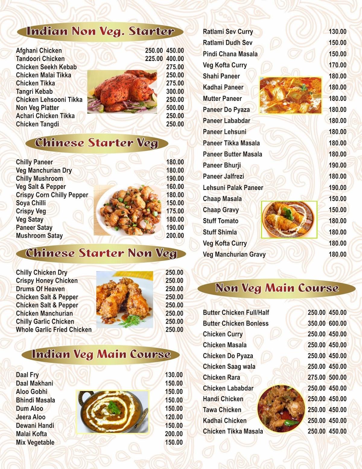 Menu at Hotel RBS Thali & Tiffin service, Gurugram