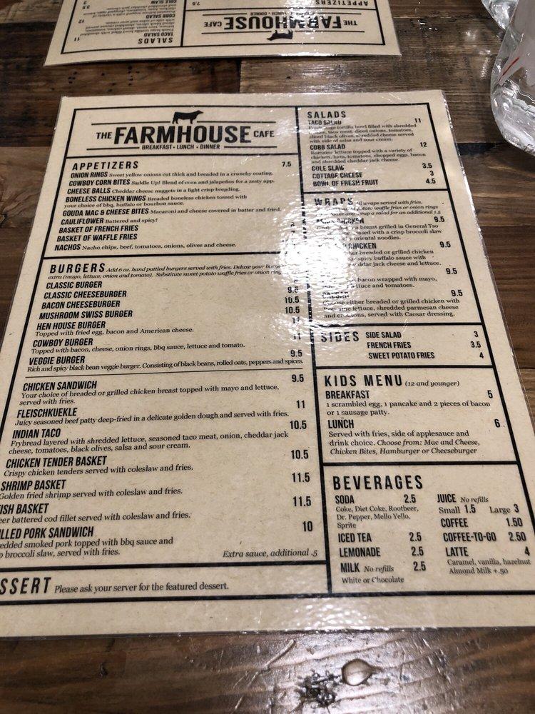 Menu at Farmhouse Cafe, Medora
