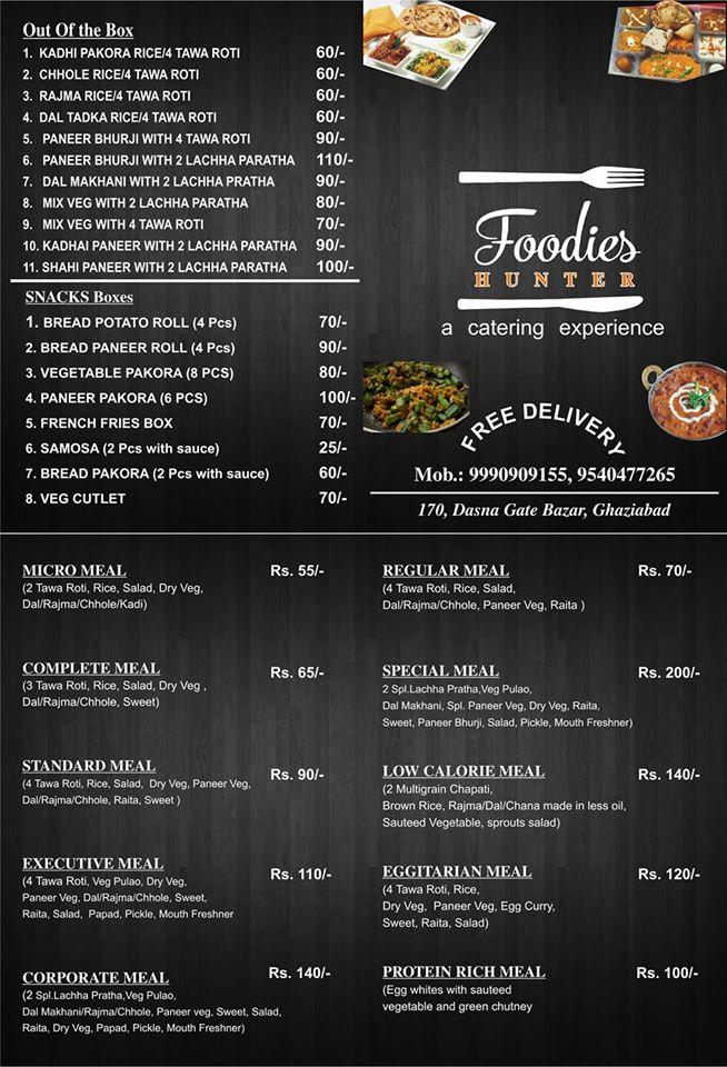Menu at Foodies Hunter, Ghaziabad
