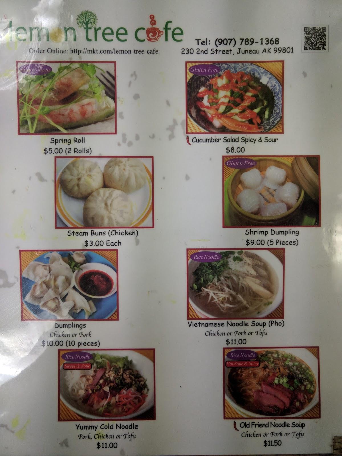 Menu at Lemon Tree Café cafe, Juneau