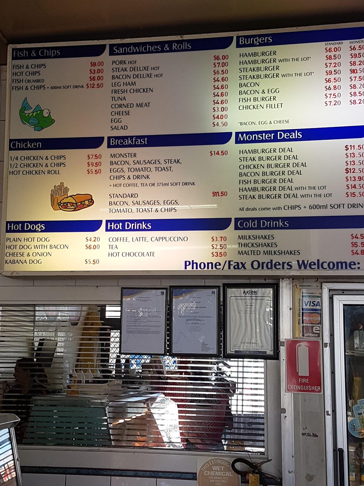 Menu at Wacol Snack Bar & Take Away, Wacol