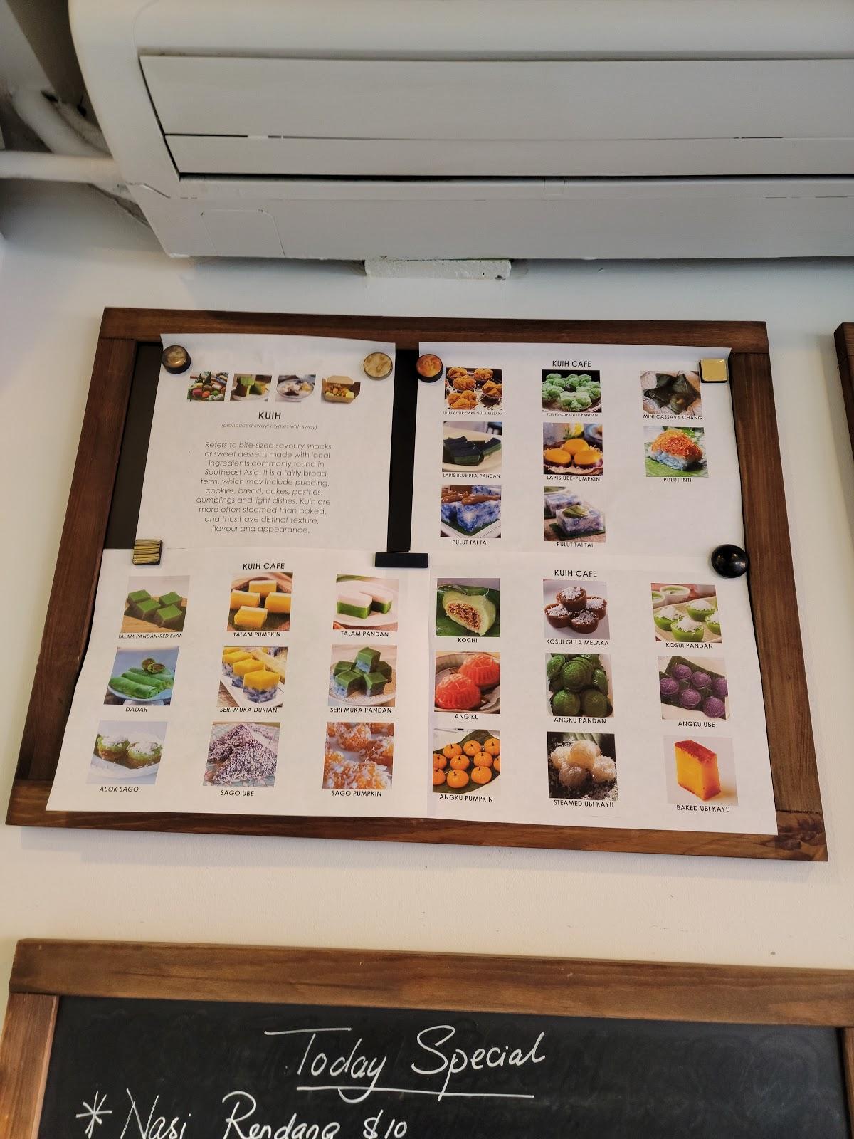 Menu at Kuih Cafe, New York City