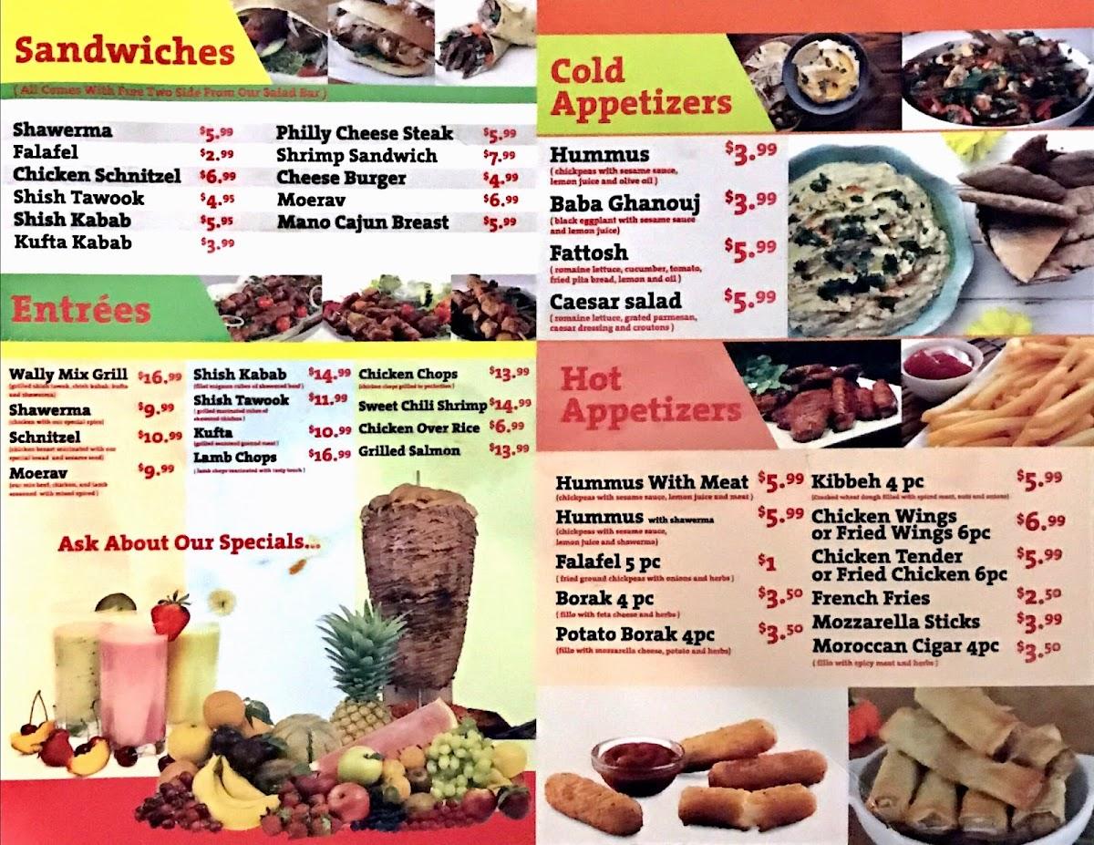 Menu at Schnitzel Express restaurant, Clifton