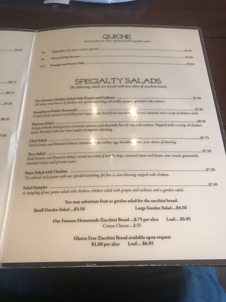 Menu at Hickory Street Cafe, Abilene