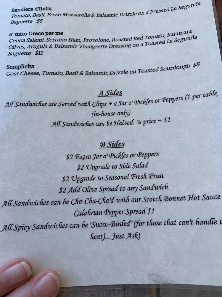 Menu at HopScotch Cafe, Dunedin