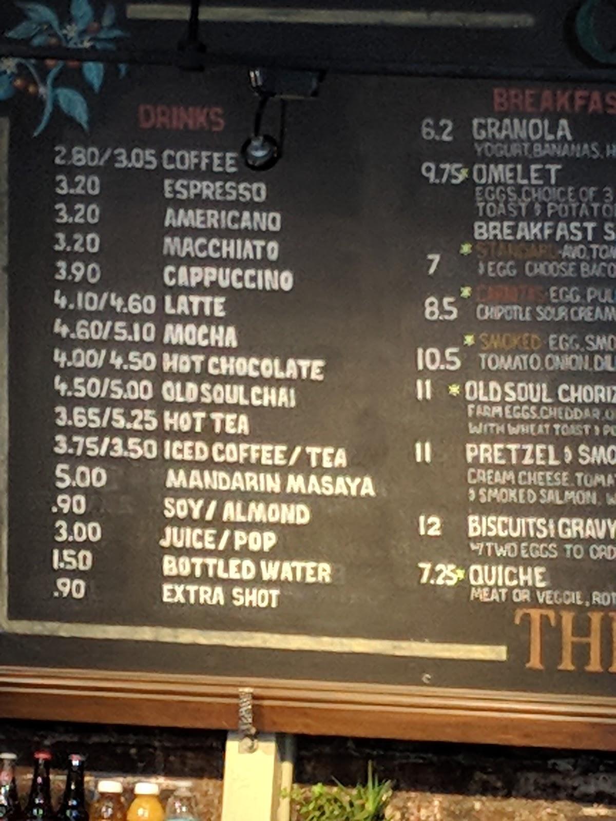 Menu at Old Soul at The Weatherstone pub & bar, Sacramento