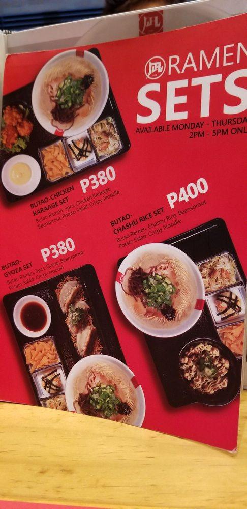 Menu at Ramen Nagi restaurant, Quezon City, Robinson Magnolia