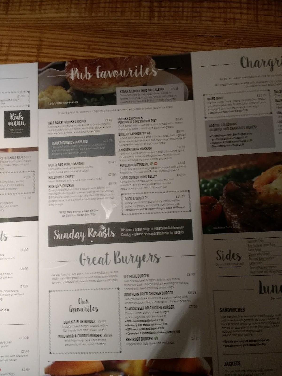 Menu at The Seven Stars Hotel pub & bar, Exeter, Alphington Rd