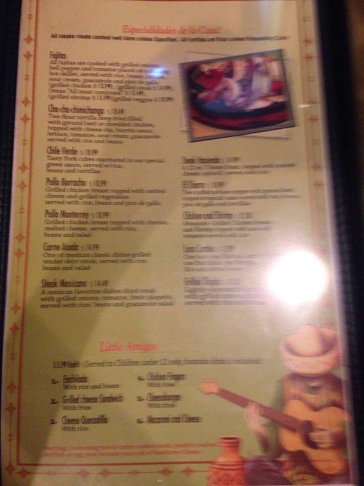 Menu at Habanero's Mexican Grill and Bar, Bradenton