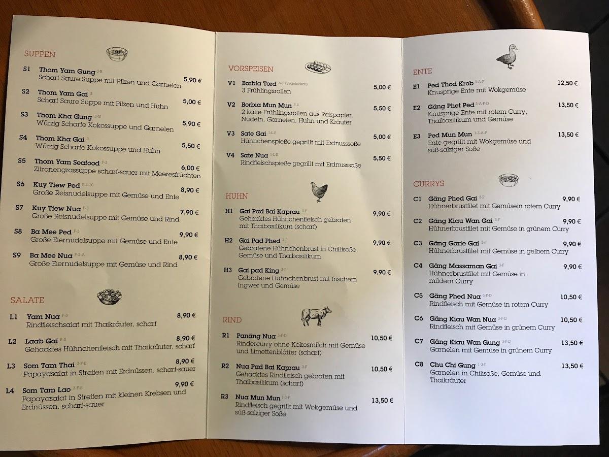 Speisekarte von MUN MUN - Thai Cooking restaurant, München