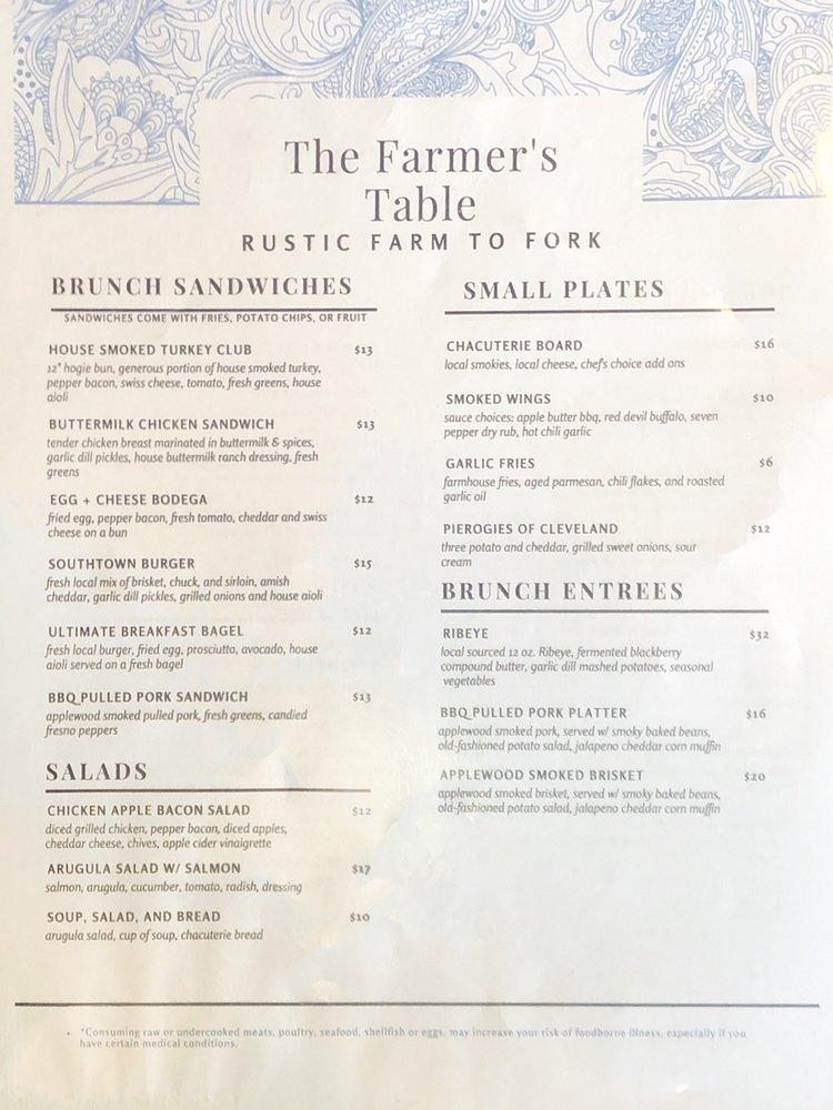 Menu at The Farmer’s Table pub & bar, Medina