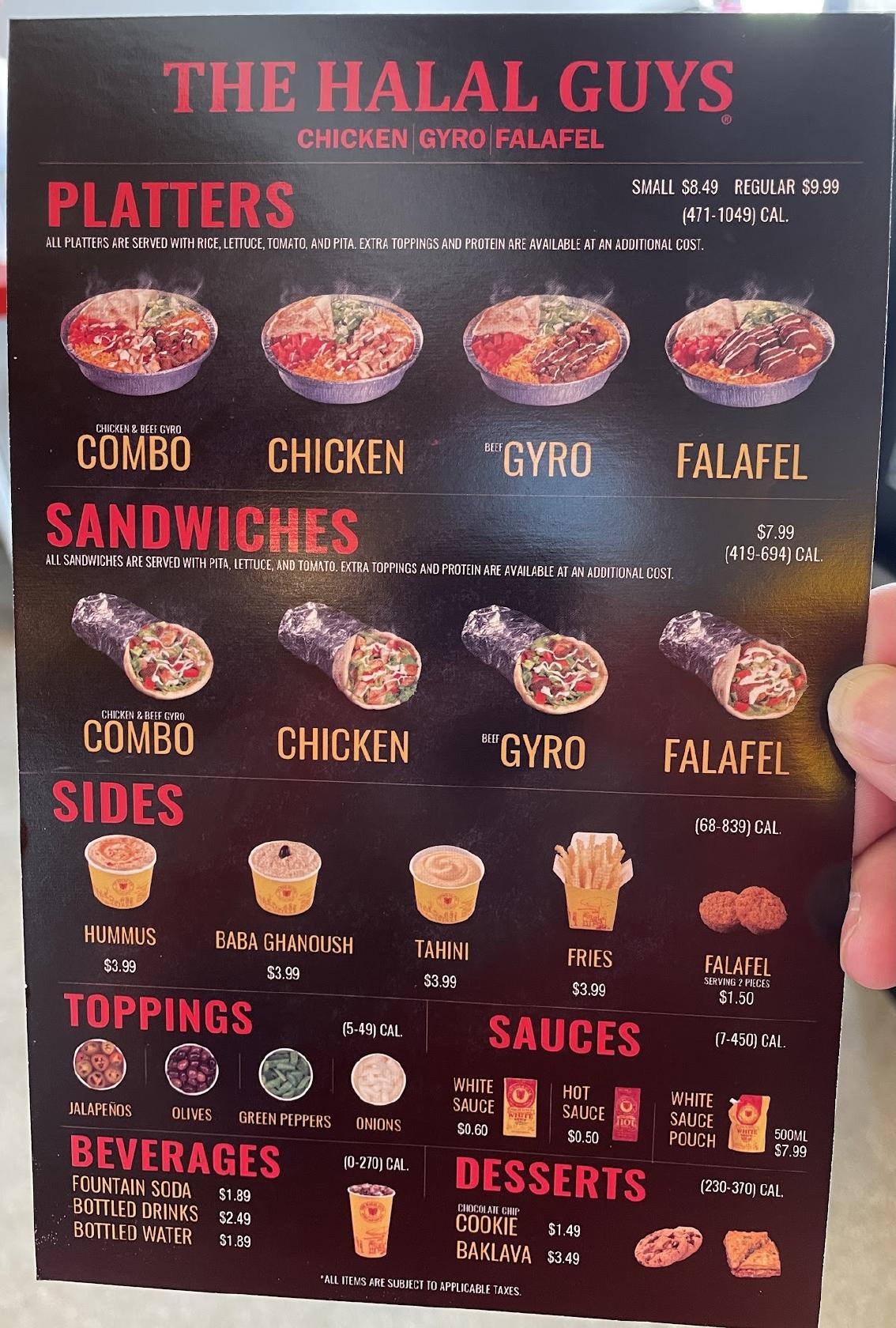 Carta del restaurante The Halal Guys, Davie, S University Dr