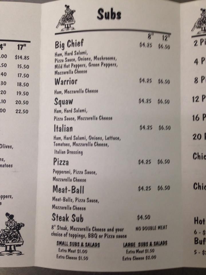 Menu at The Purple Indian pizzeria, Mount Gilead