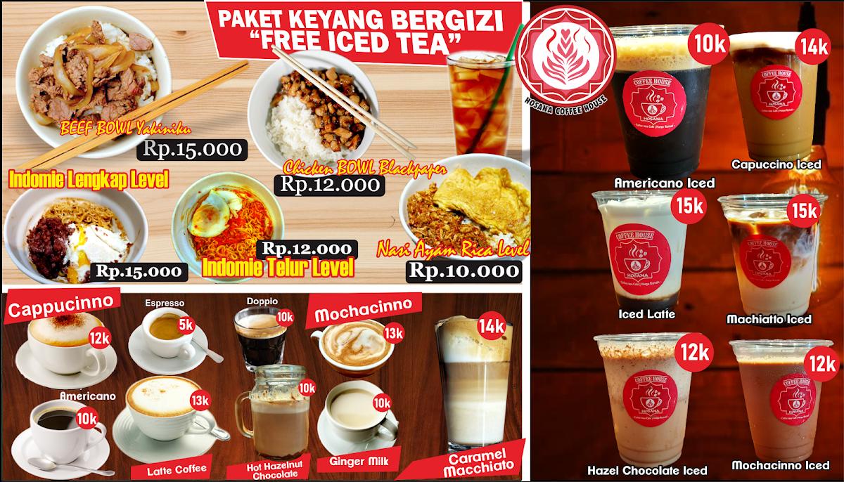 Menu at HOSANA NetCafe with Copy & Print, Surabaya