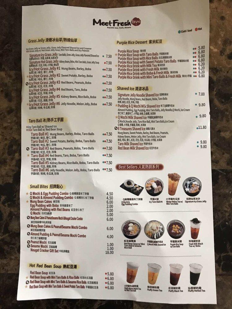 Menu at Meet Fresh desserts, Atlanta