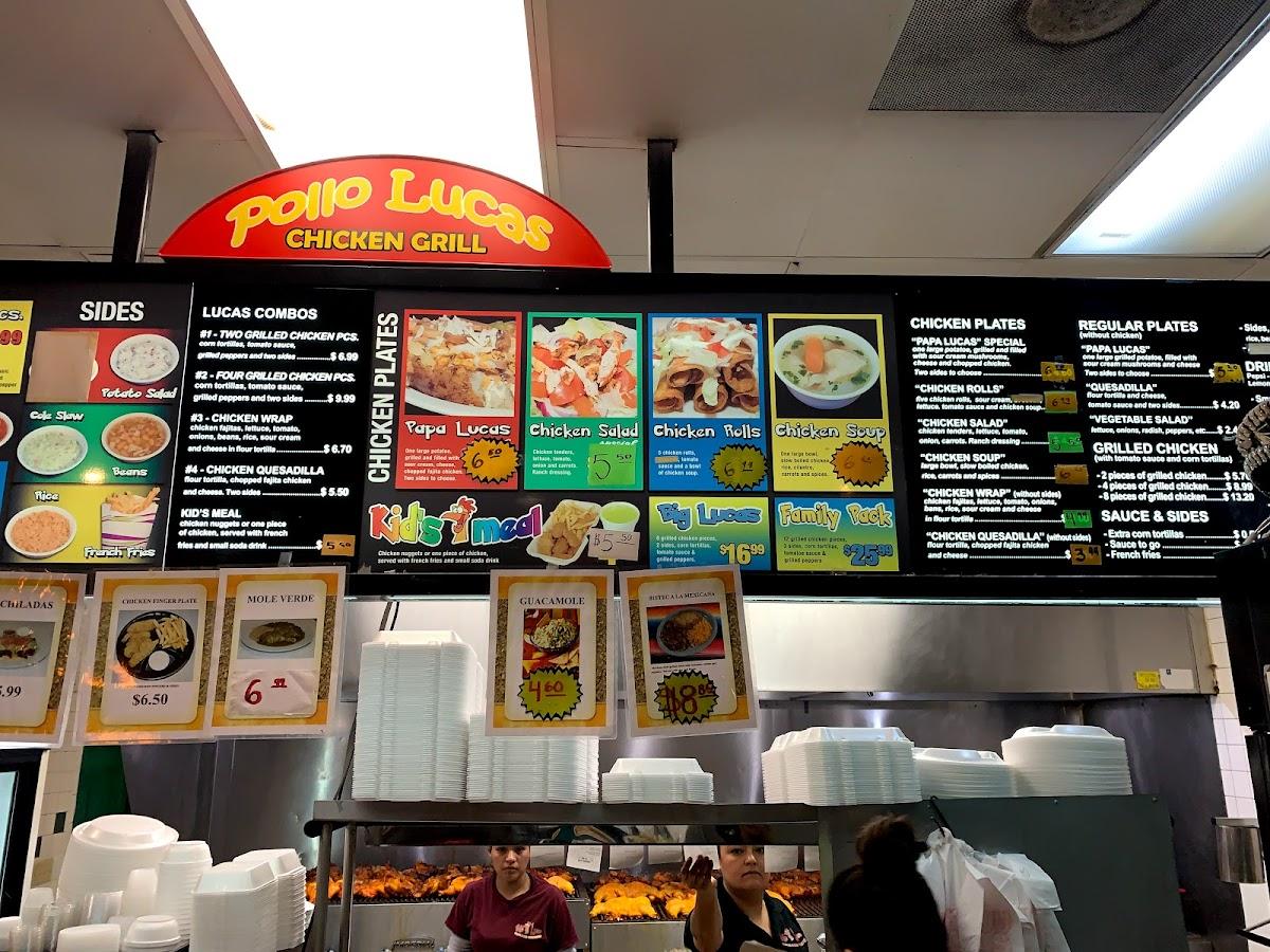 Menu at Pollo Lucas restaurant, Hoover