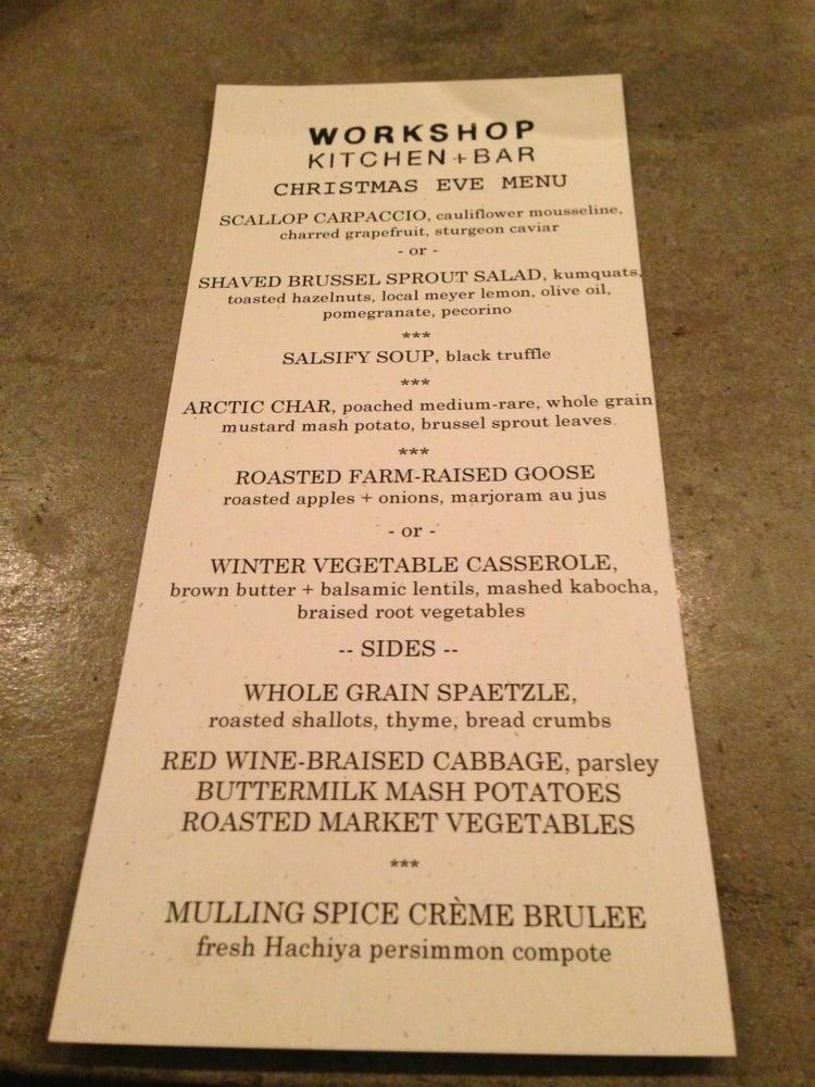 Menu at Workshop Kitchen & Bar, Palm Springs