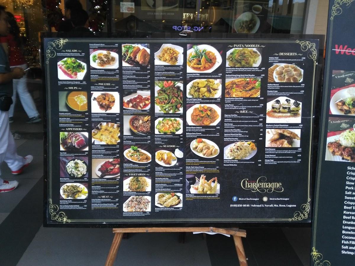 Menu at Bistro Charlemagne restaurant, Santa Rosa, Ayala Malls Solenad ...