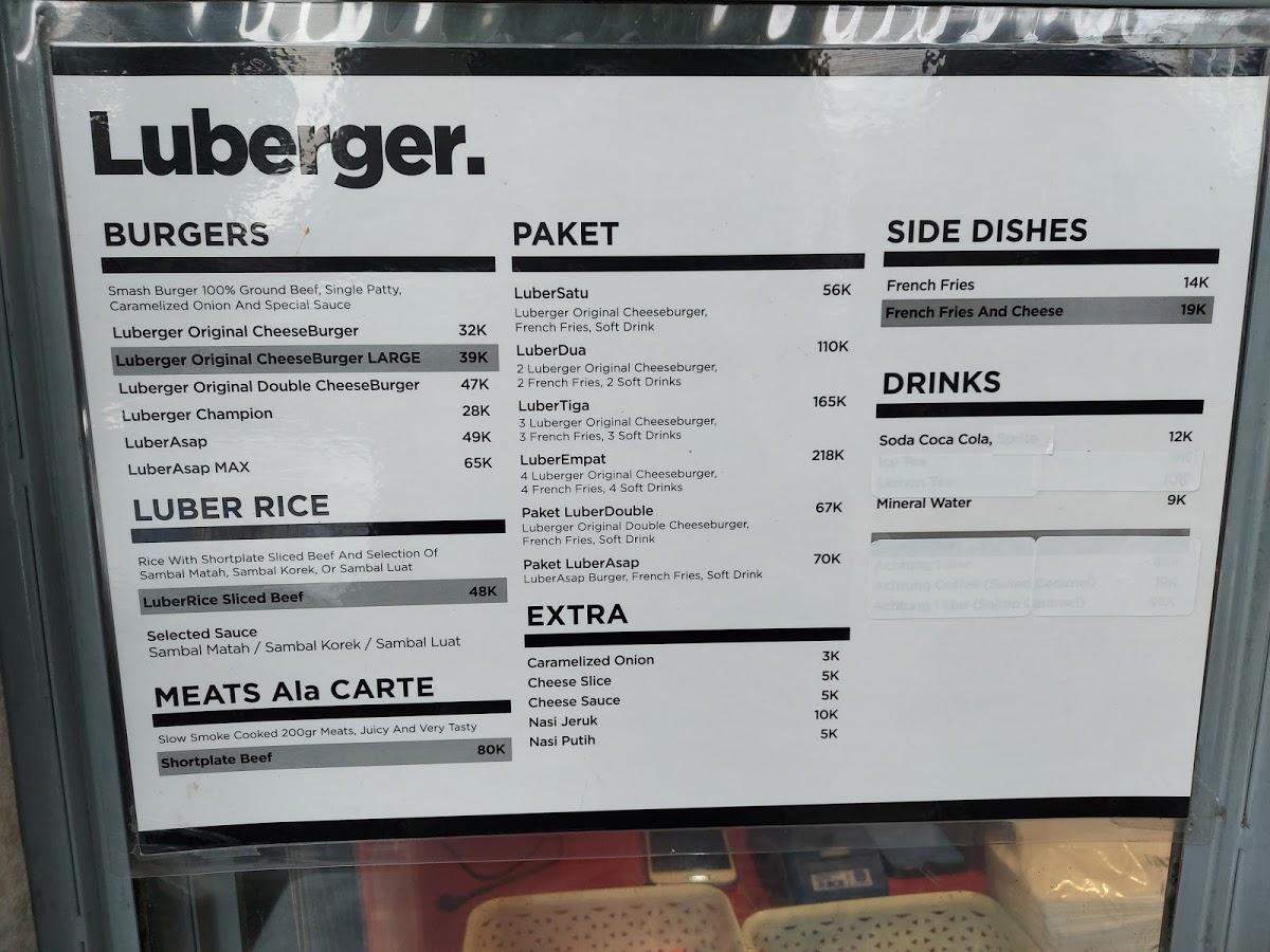 Menu at LUBERGER BSD restaurant, South Tangerang