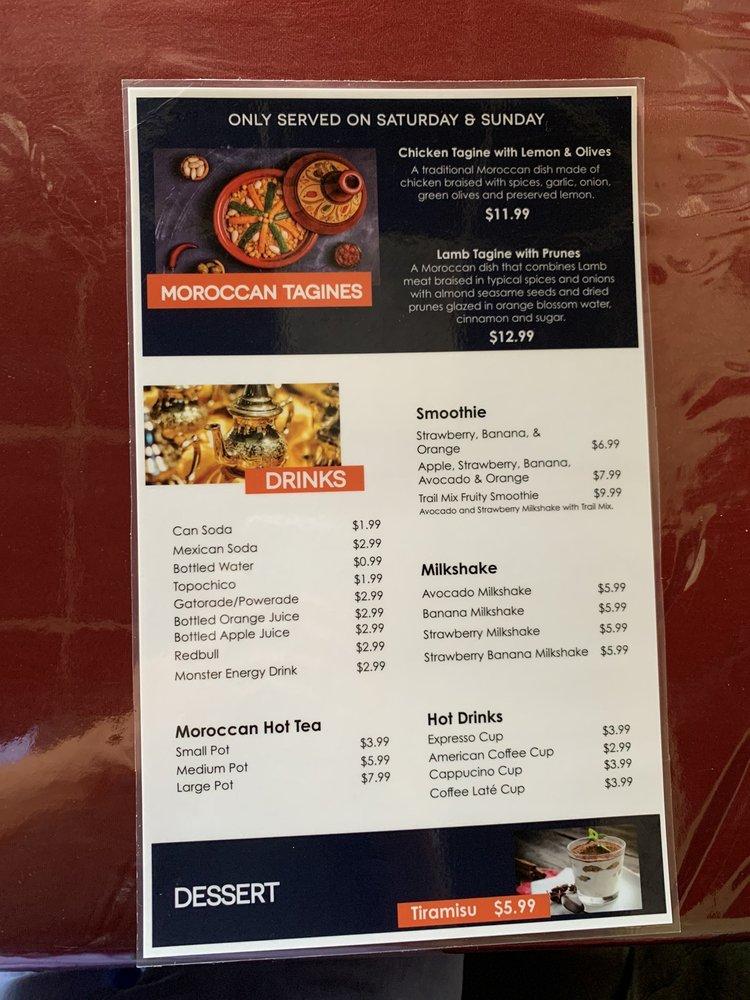 Menu at Moroccan Cuisine & cafe, San Antonio, Fredericksburg Rd #215
