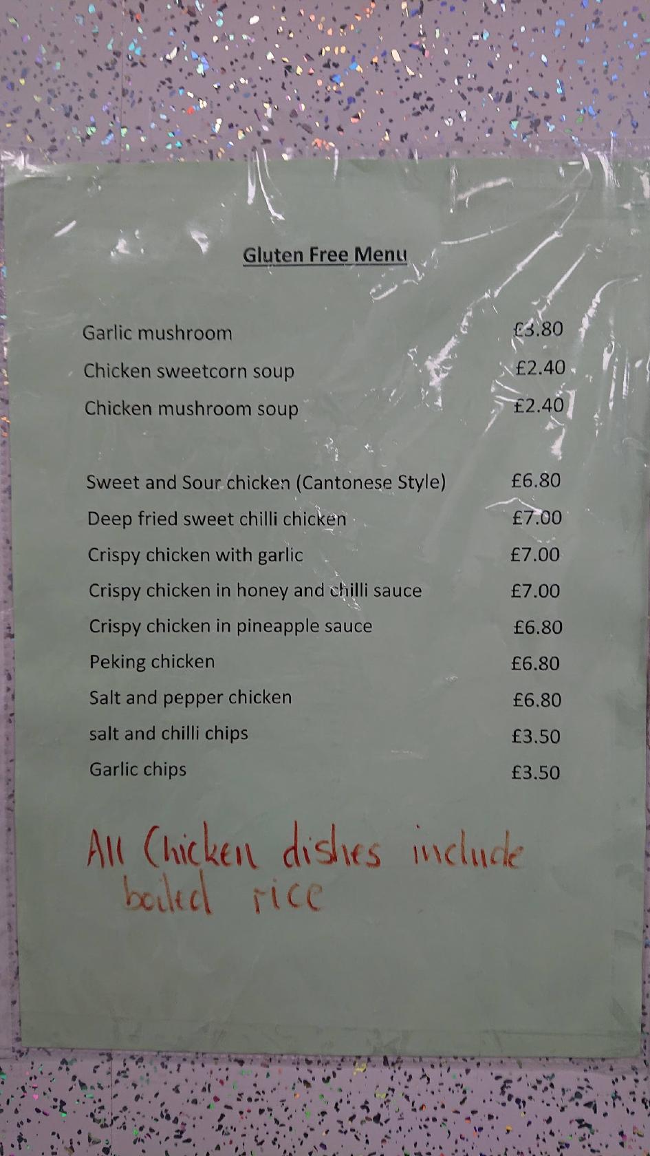 Menu at Phoenix Chinese Takeaway fast food, Dumfries