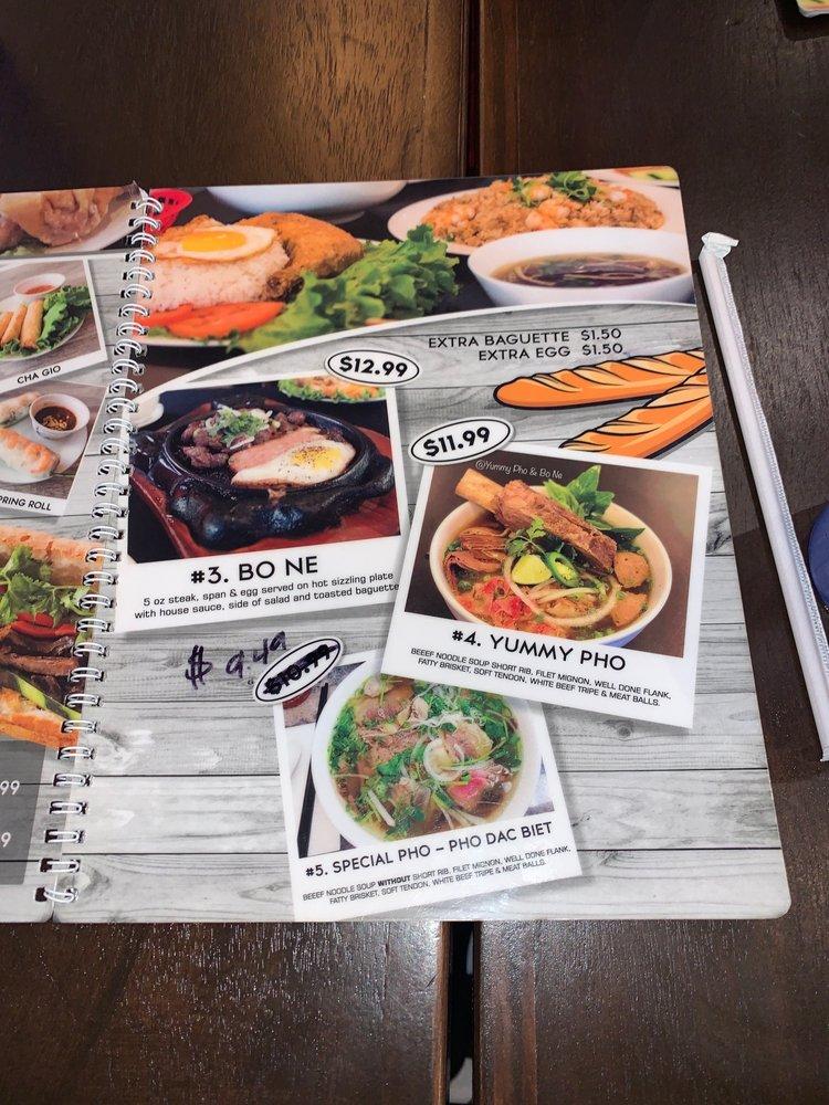 Menu at Simply Pho and Bo Ne restaurant, Sugar Land