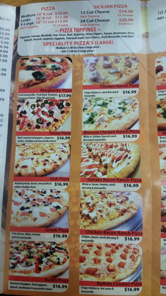 Menu at Gusto's Pizza pizzeria, Delmar