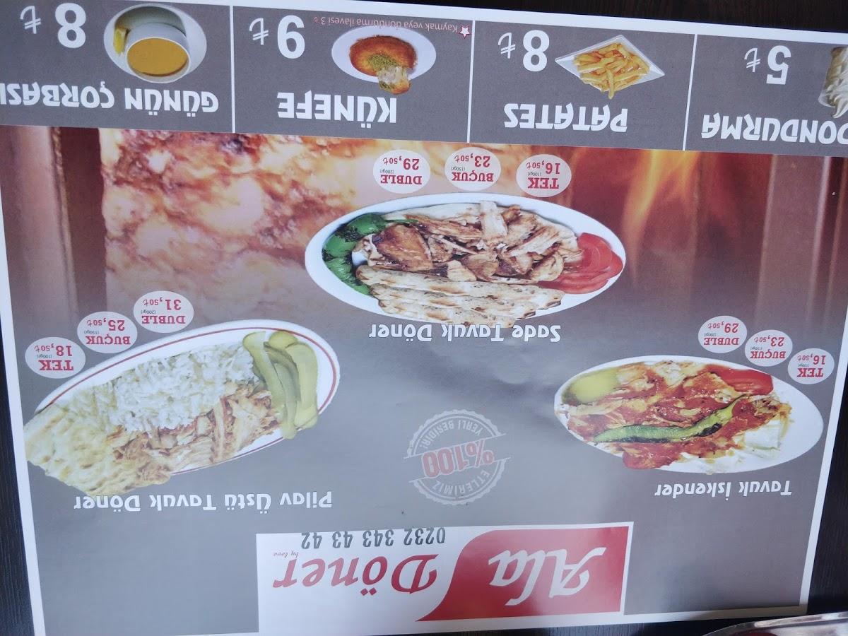 Menu at Ala Döner, Izmir