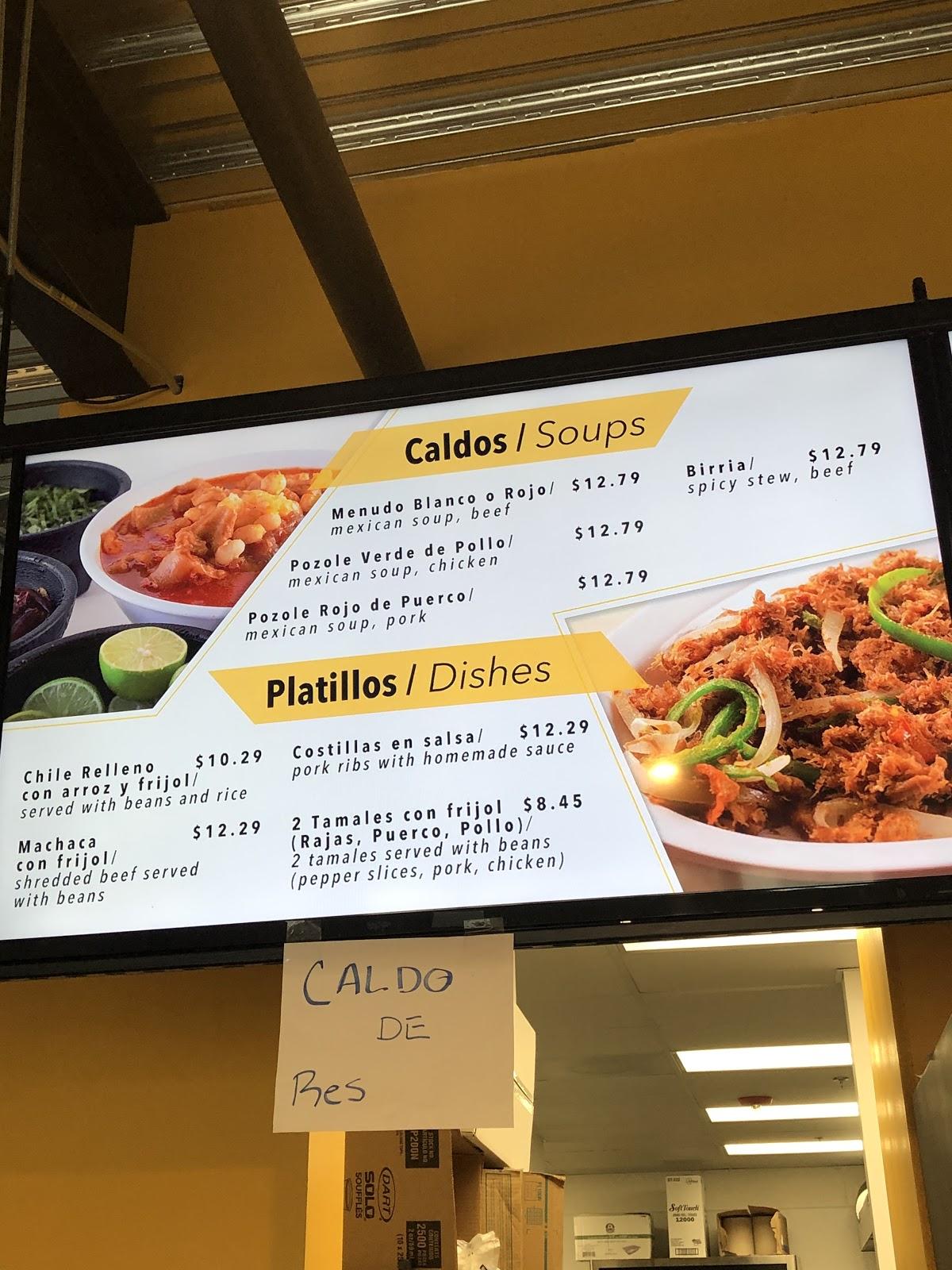 Menu at Menuderia María restaurant, Des Moines