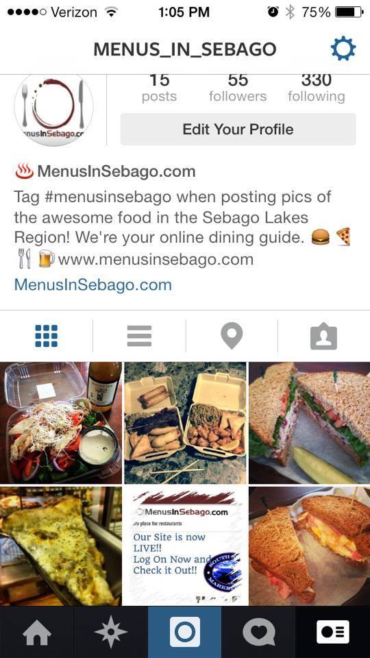 Menu at Menus In Sebago restaurant, Windham