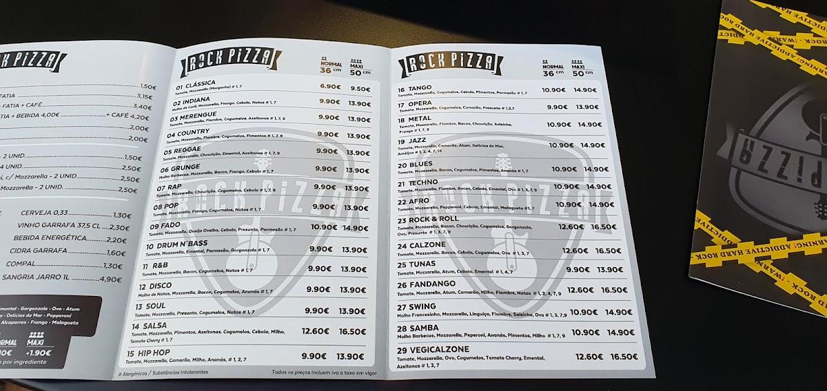 Menu em Rock Pizza restaurante, Agueda