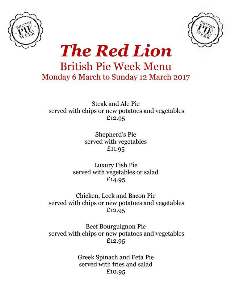 Menu at RED Lion pub & bar, Guildford
