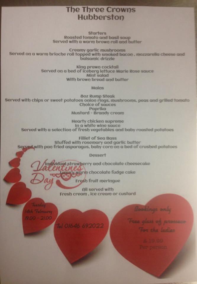 Menu at The Three Crowns pub & bar, Milford Haven