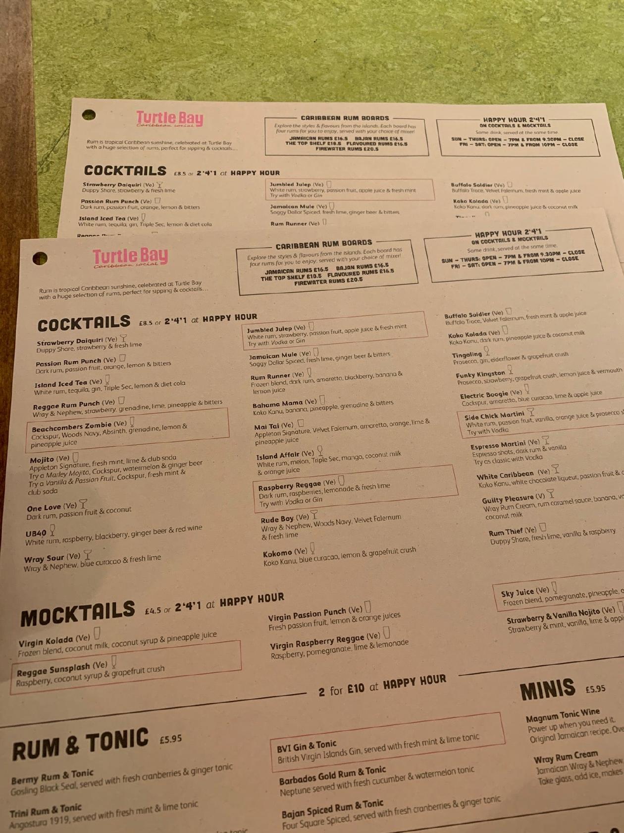 Menu at Turtle Bay Ealing restaurant, London, 16 High St