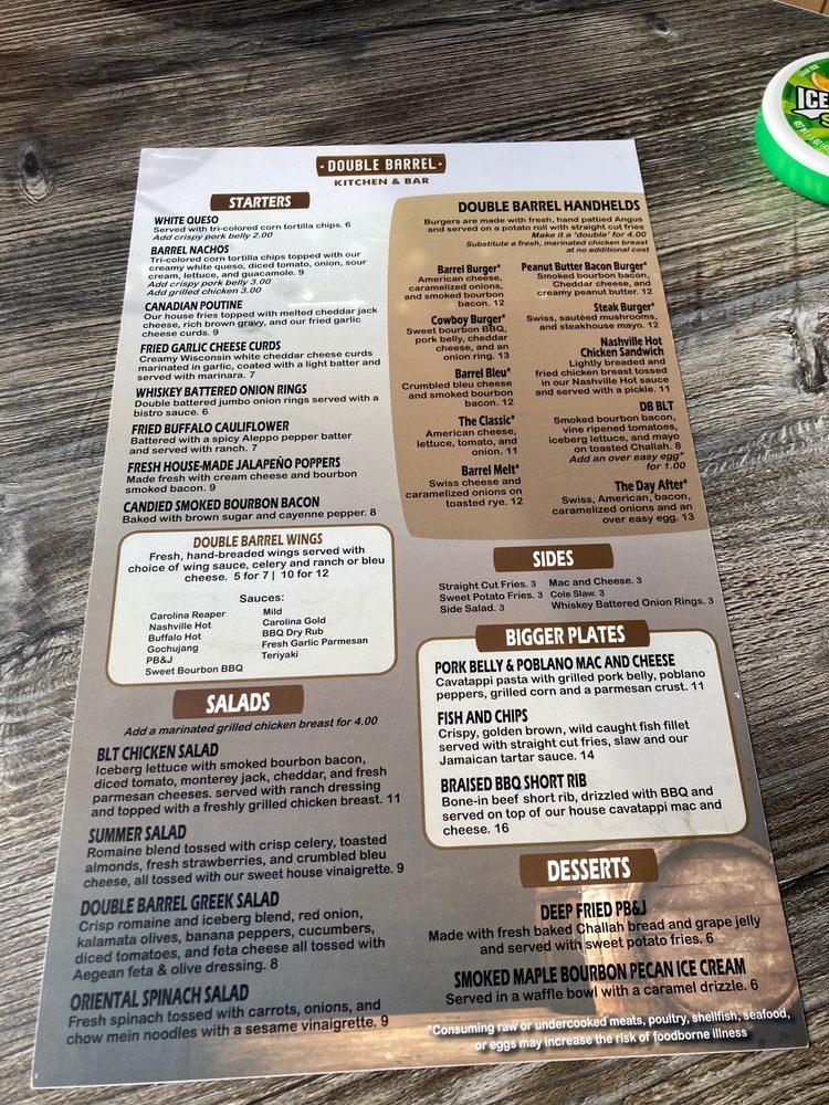 Menu at Double Barrel Kitchen & Bar, Westerville