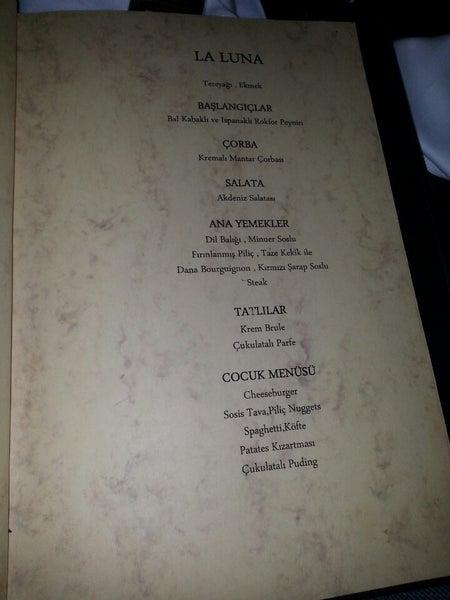 Menu at French La Luna Restaurant de la Voyage Sorgun, Manavgat