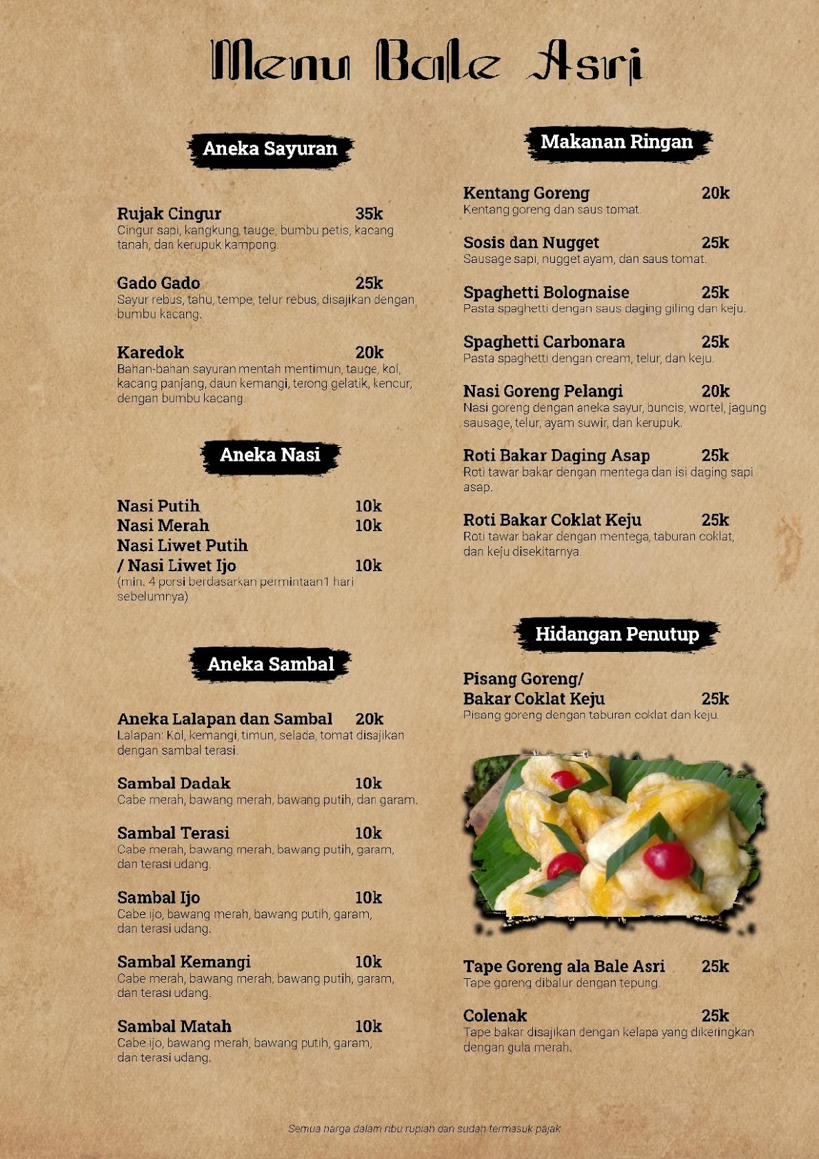 Menu at Pendopo 45 Hotel & Resto restaurant, Bogor