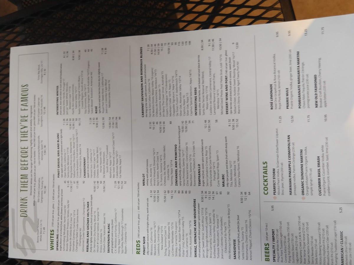 Menu at Seasons 52 pub & bar, Princeton