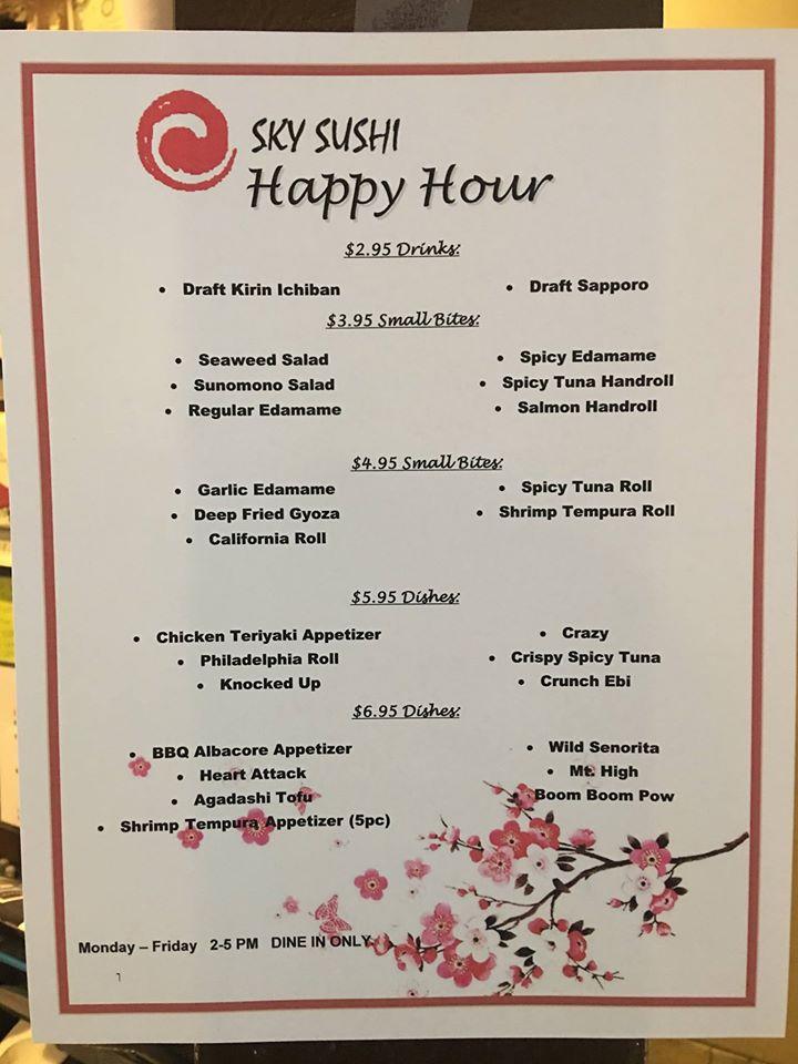 Menu at Sky Sushi restaurant, El Dorado Hills