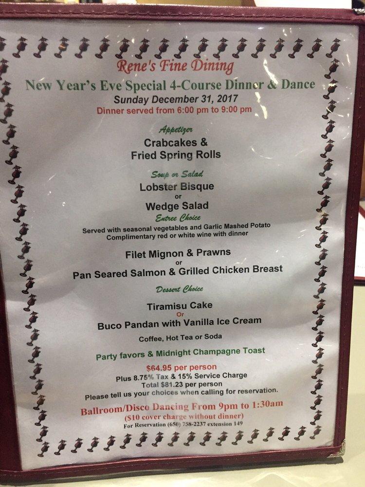 Menu at Lucky Chances Casino restaurant, Colma